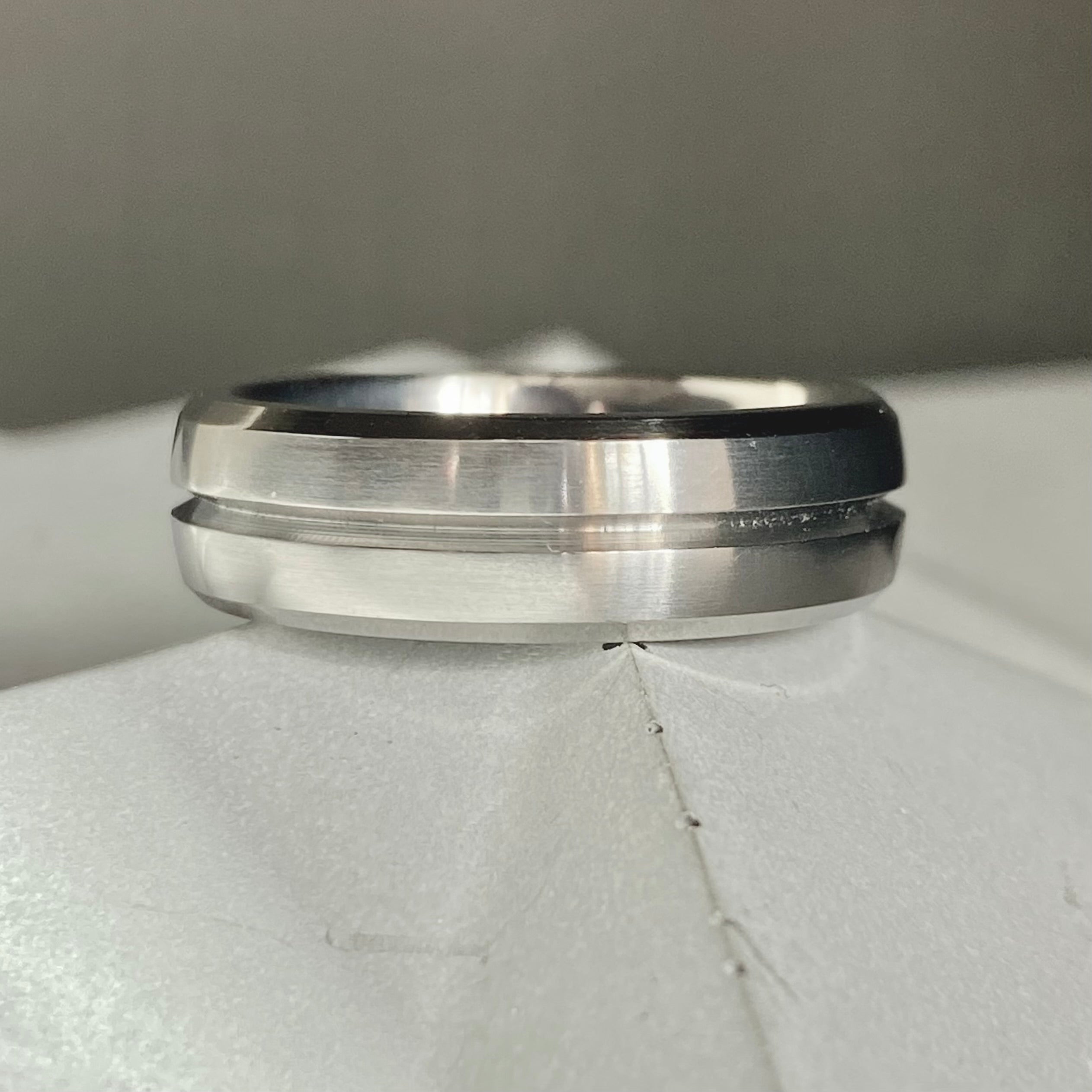 Shallow Dome Titanium Groove Ring Groove – BOO Jewellery